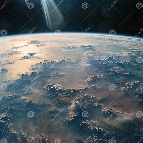 Surface of Earth Planet in Deep Space, View from Orbit Stock Image ...
