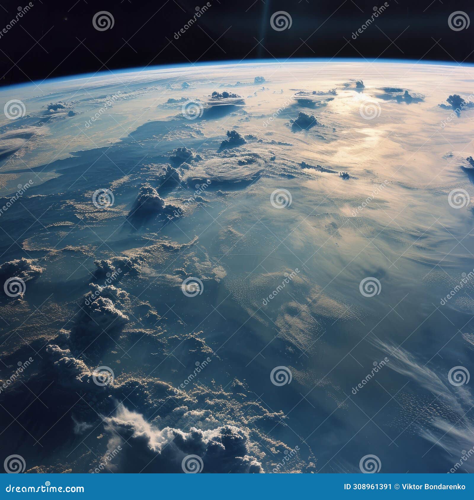 Surface of Earth Planet in Deep Space, View from Orbit Stock Image ...