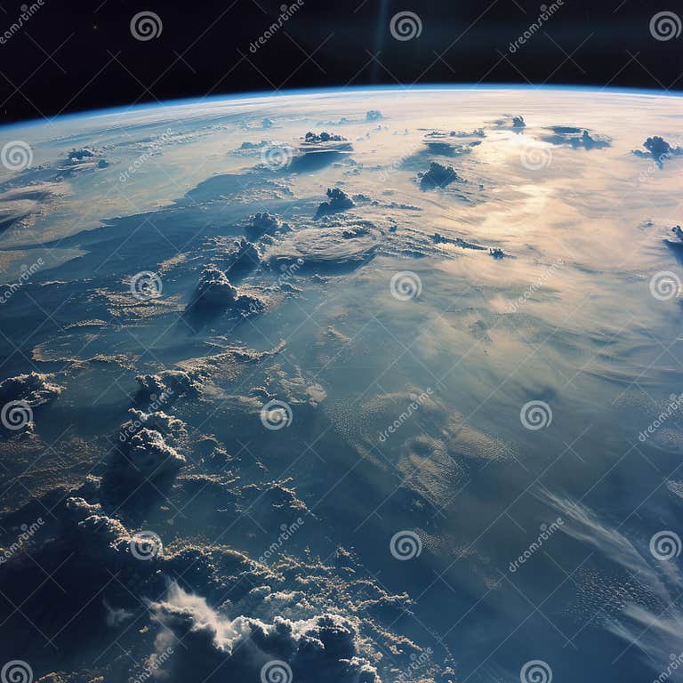Surface of Earth Planet in Deep Space, View from Orbit Stock Image ...