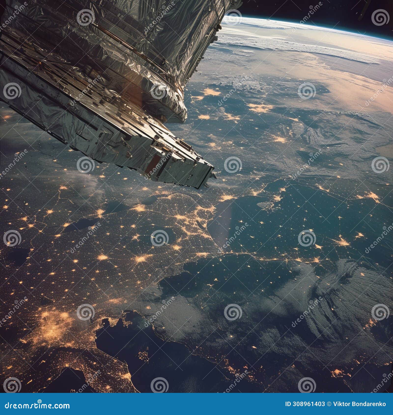 Surface of Earth Planet in Deep Space, View from Orbit Stock Image ...