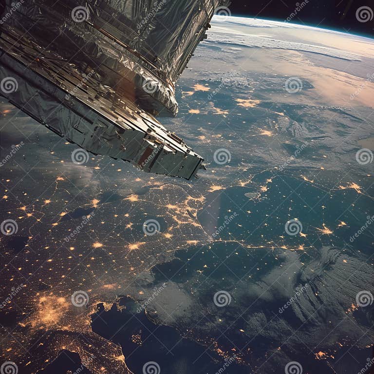 Surface of Earth Planet in Deep Space, View from Orbit Stock Image ...