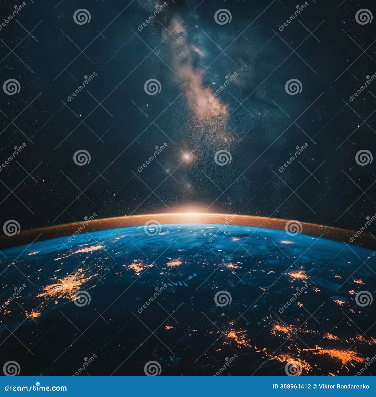 Surface of Earth Planet in Deep Space, View from Orbit Stock Photo ...