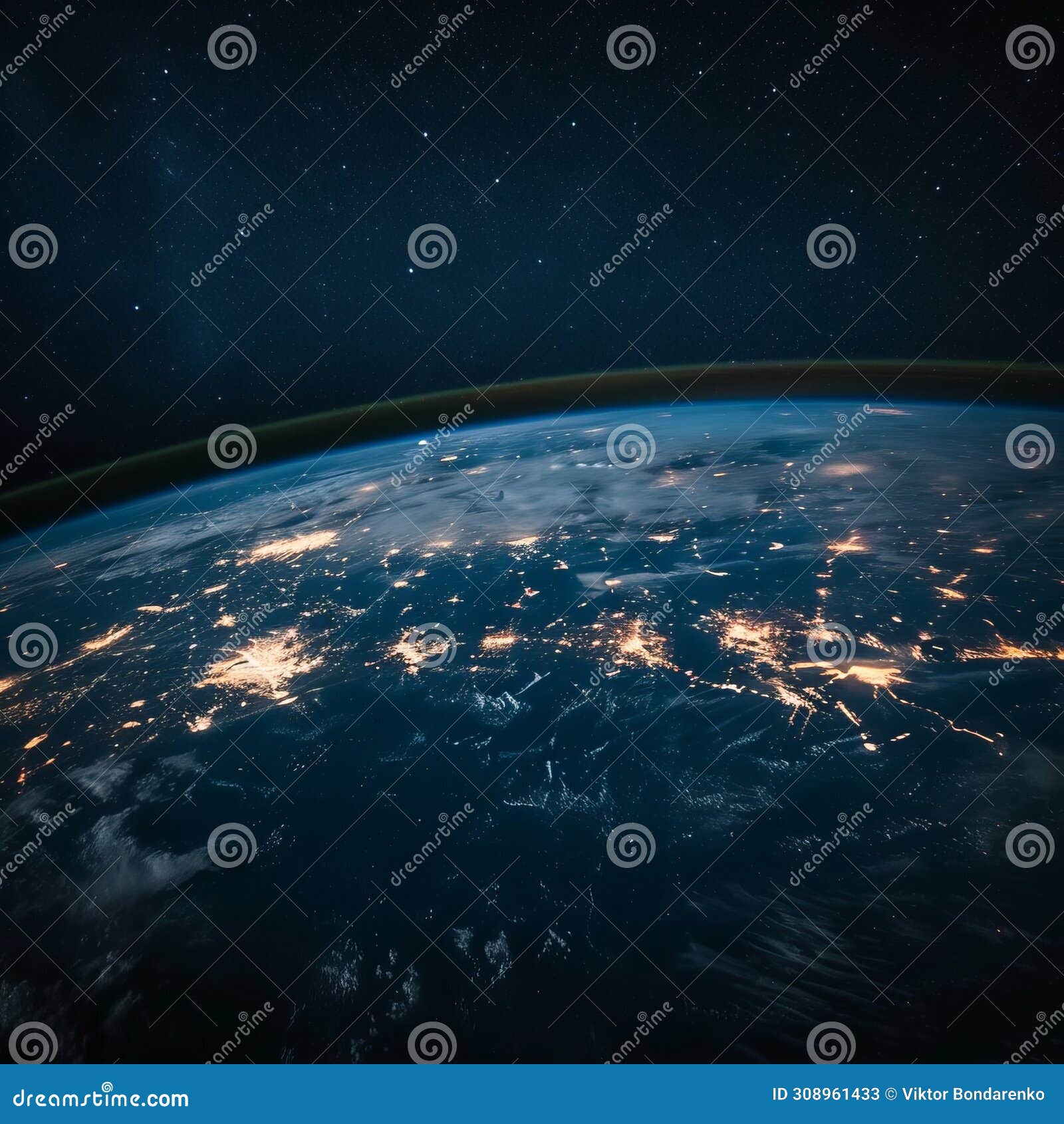 Surface of Earth Planet in Deep Space, View from Orbit Stock Image ...
