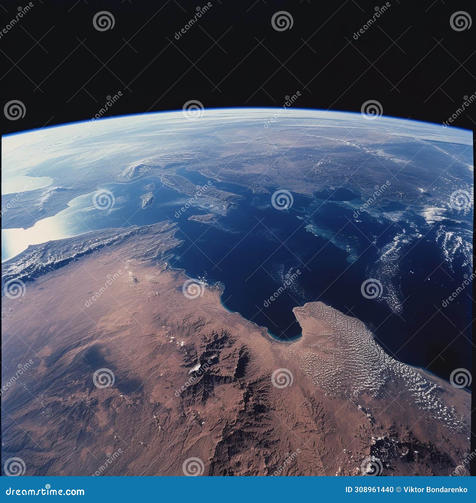 Surface of Earth Planet in Deep Space, View from Orbit Stock Photo ...