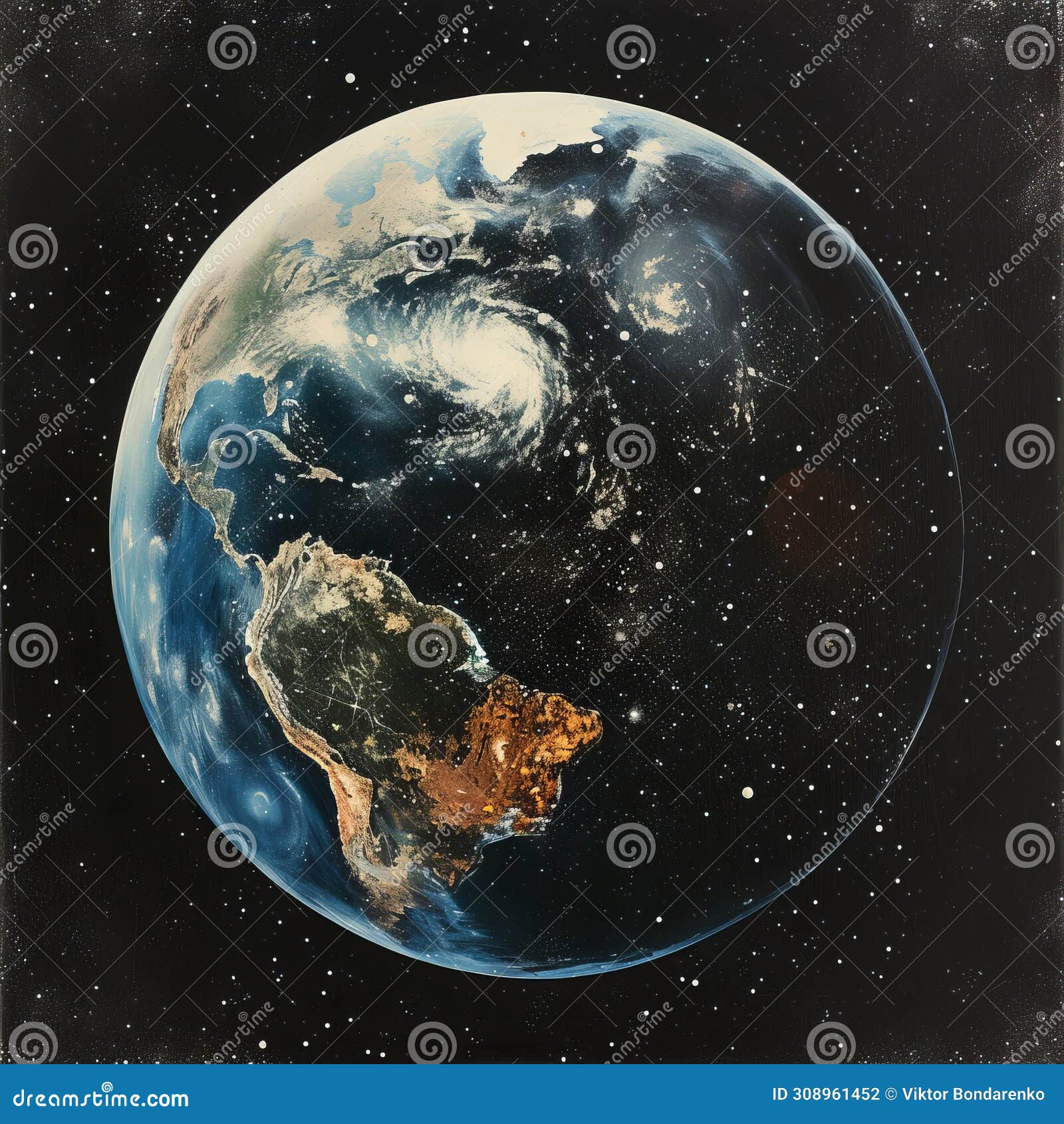 Surface of Earth Planet in Deep Space, View from Orbit Stock Photo ...