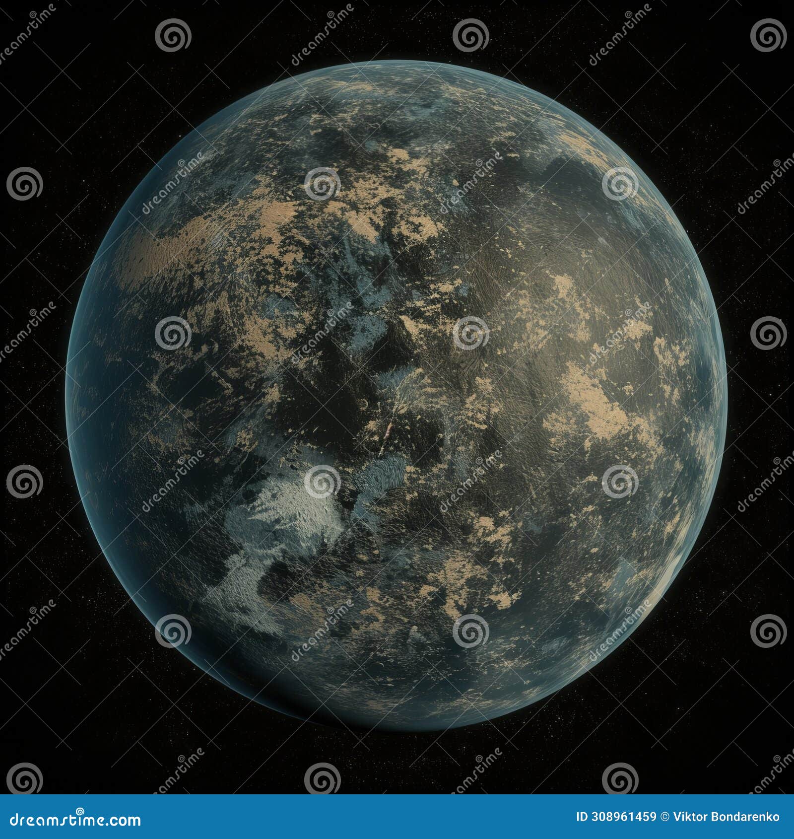 Surface of Earth Planet in Deep Space, View from Orbit Stock Image ...
