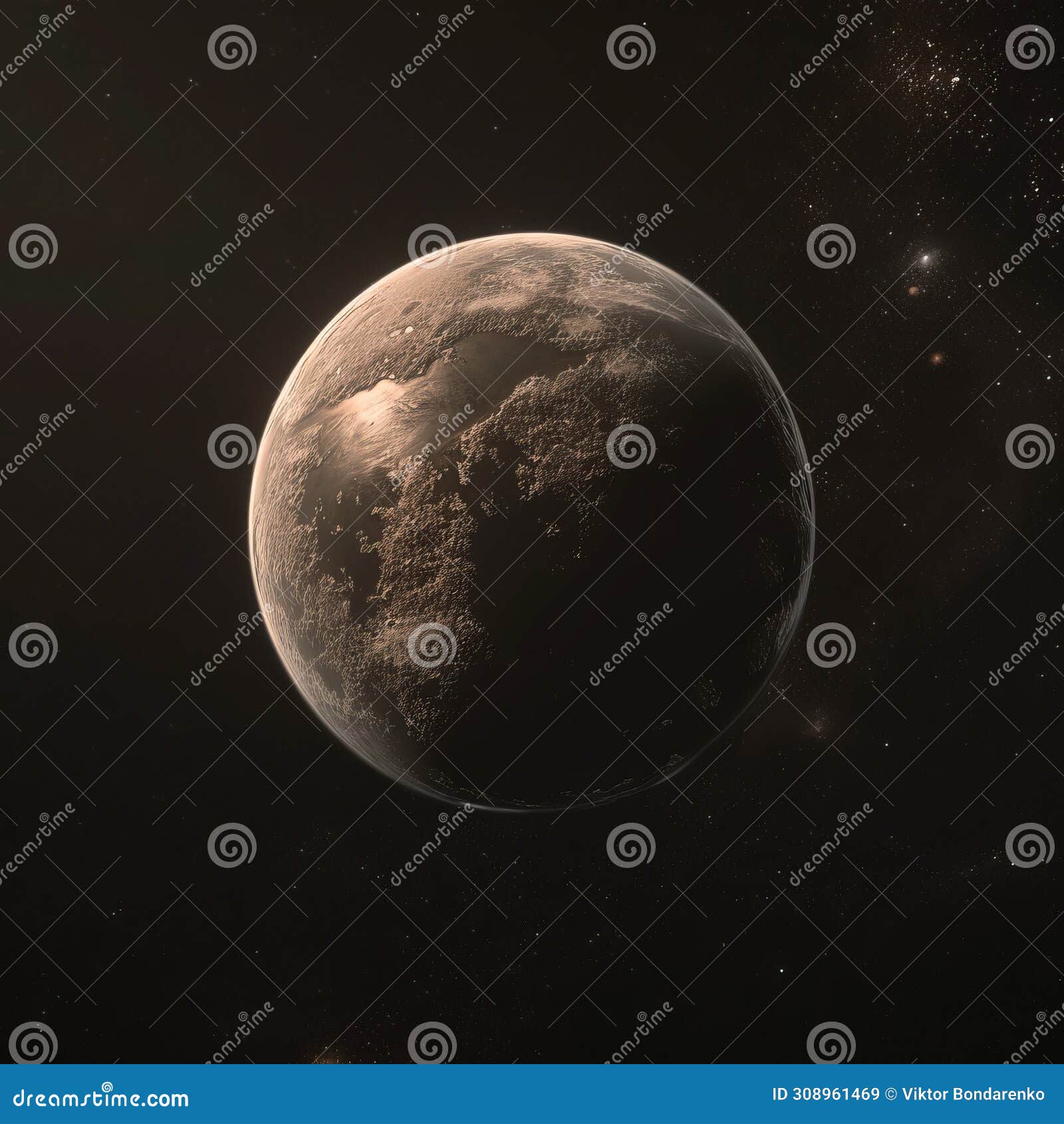 Surface of Earth Planet in Deep Space, View from Orbit Stock Image ...