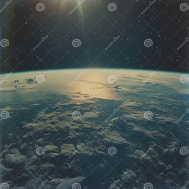 Surface of Earth Planet in Deep Space, View from Orbit Stock Image ...