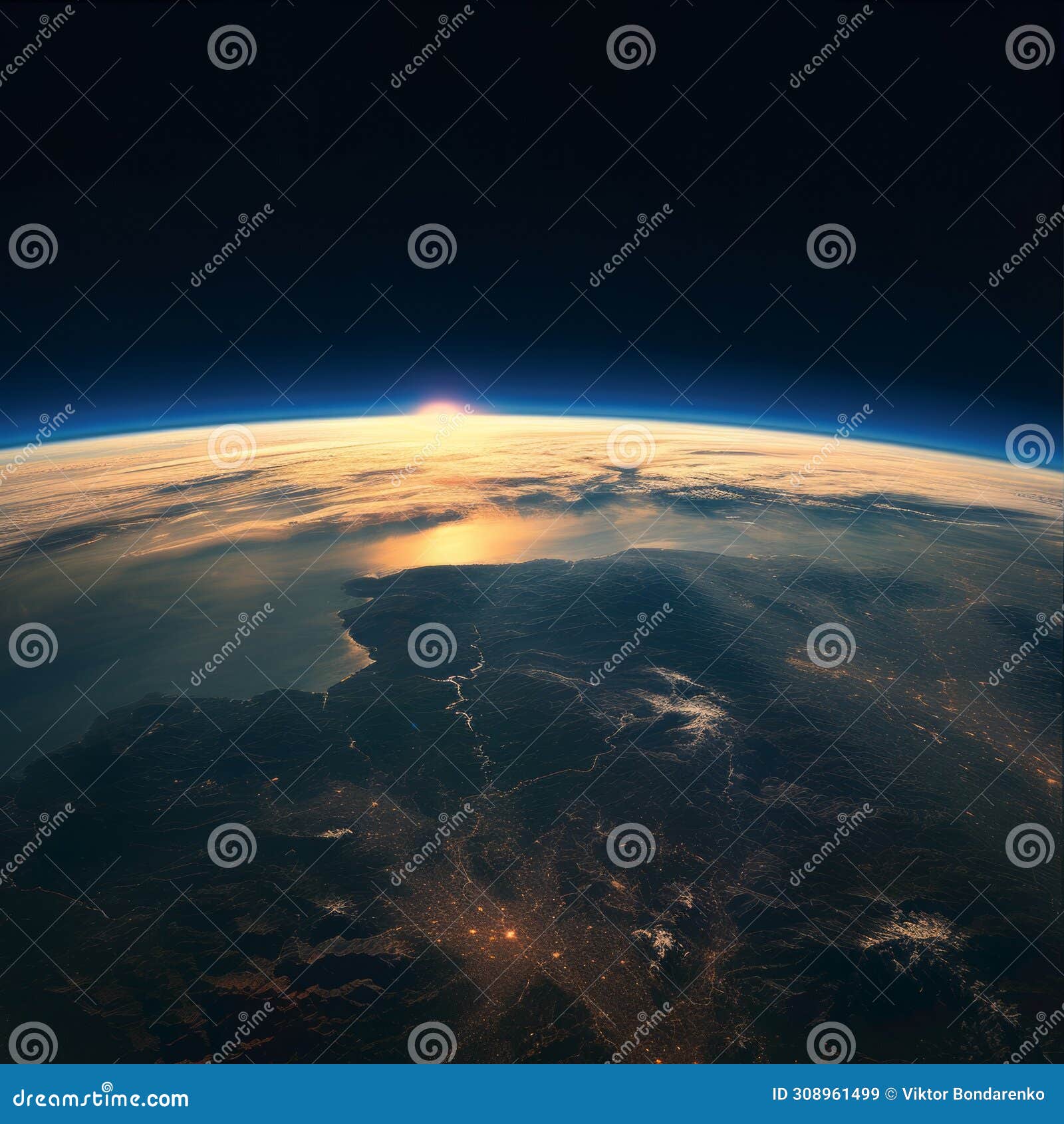 Surface of Earth Planet in Deep Space, View from Orbit Stock Image ...