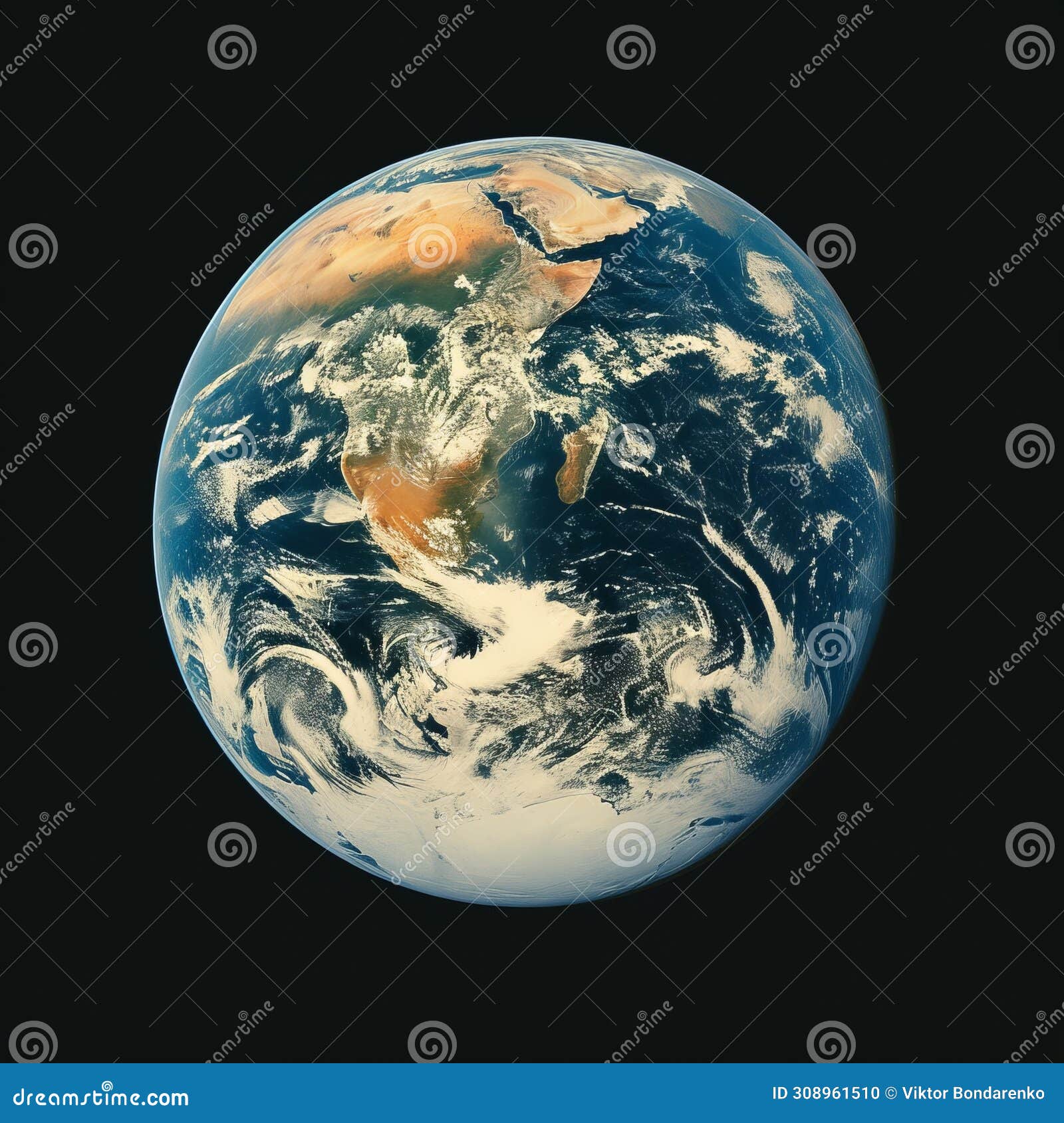 Surface of Earth Planet in Deep Space, View from Orbit Stock Photo ...