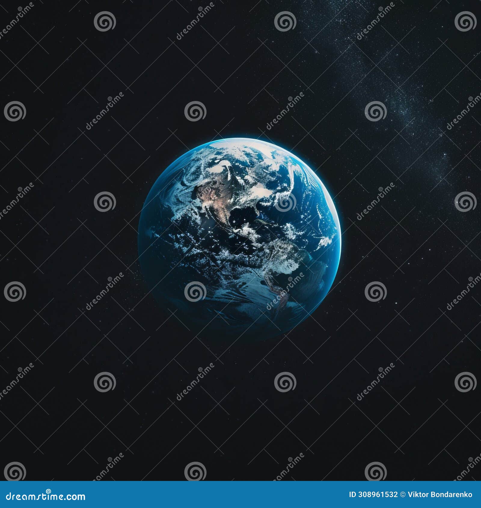 Surface of Earth Planet in Deep Space, View from Orbit Stock Photo ...