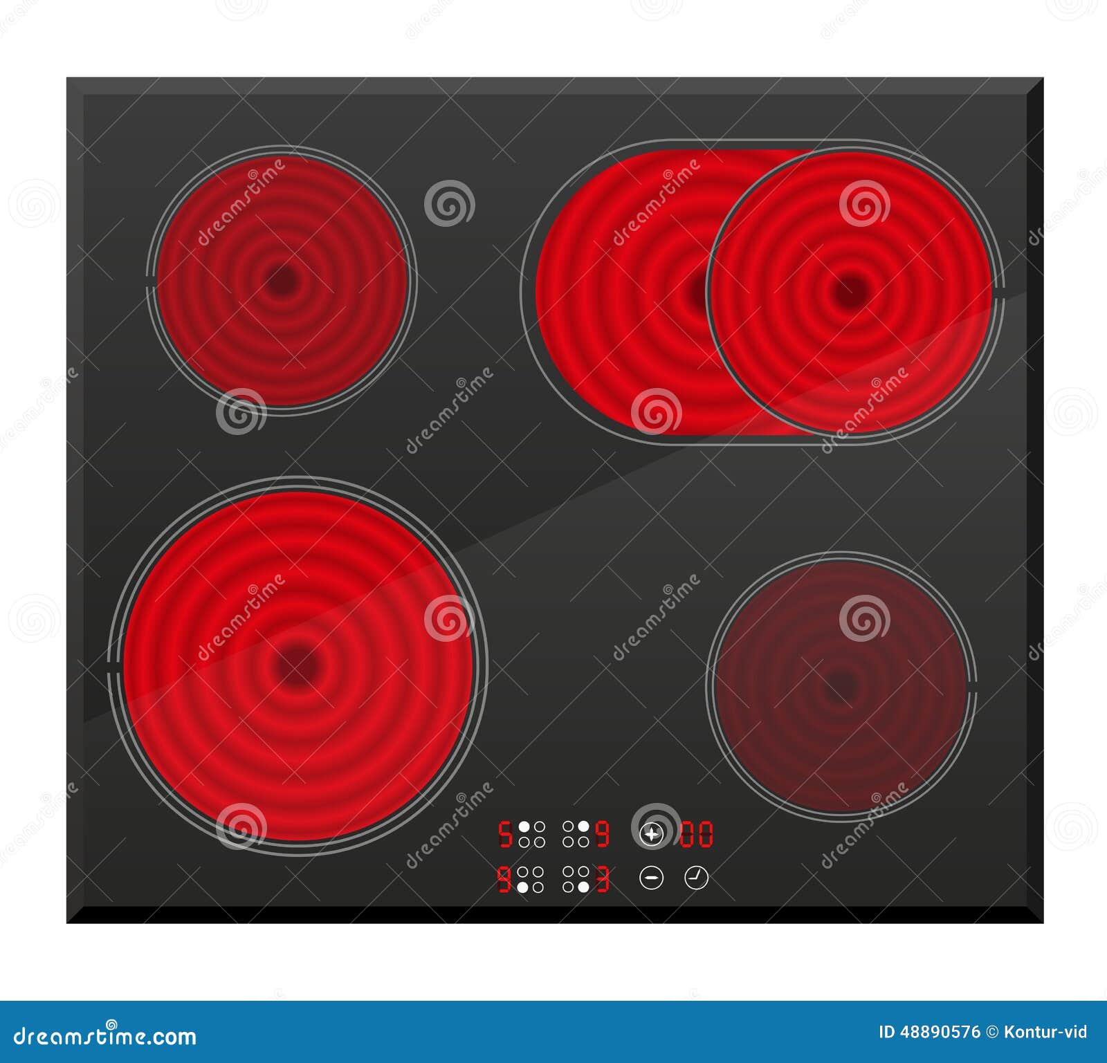 Surface Of Electric And Inductive Hob Cartoon Vector | CartoonDealer ...