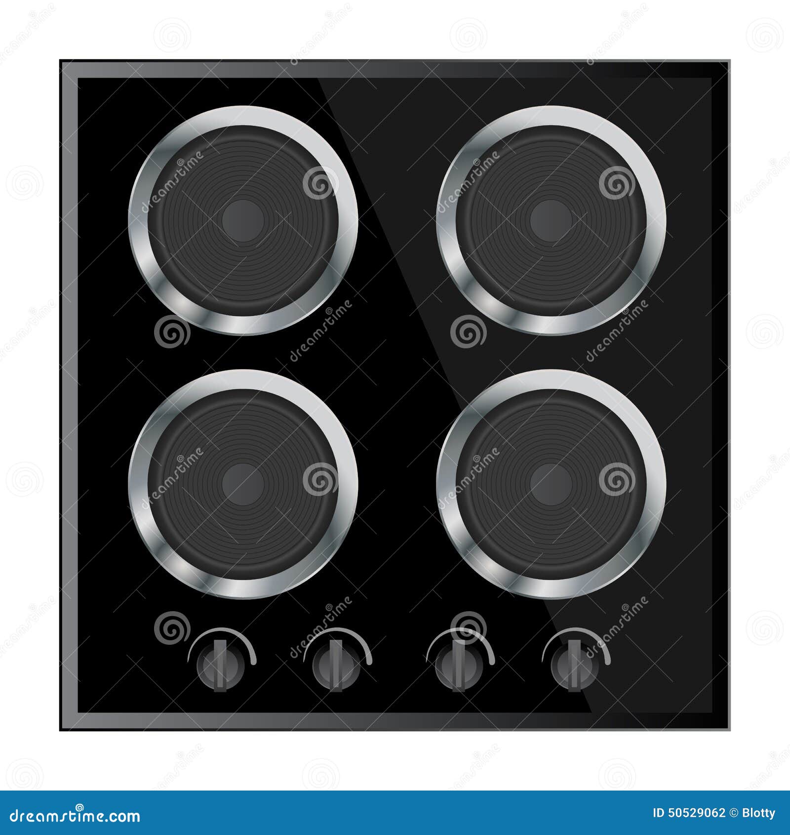 Surface Of Electric And Inductive Hob Cartoon Vector | CartoonDealer ...