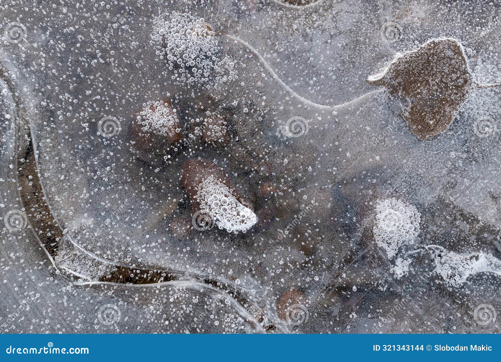 Surface of frozen puddle stock photo. Image of winter - 321343144