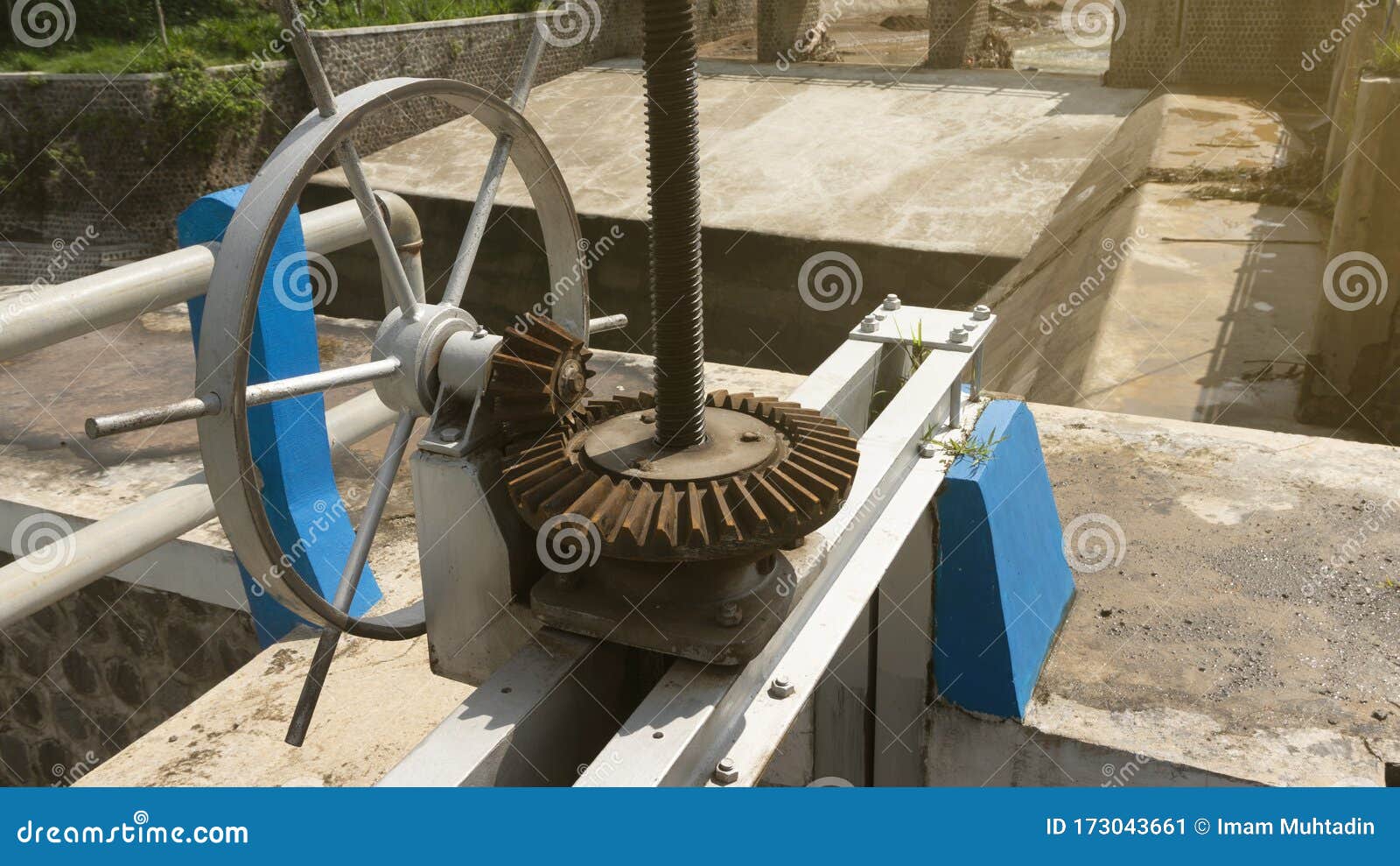 The Surface of a Gear Wheel in a Dam`s Water Discharge Regulator ...