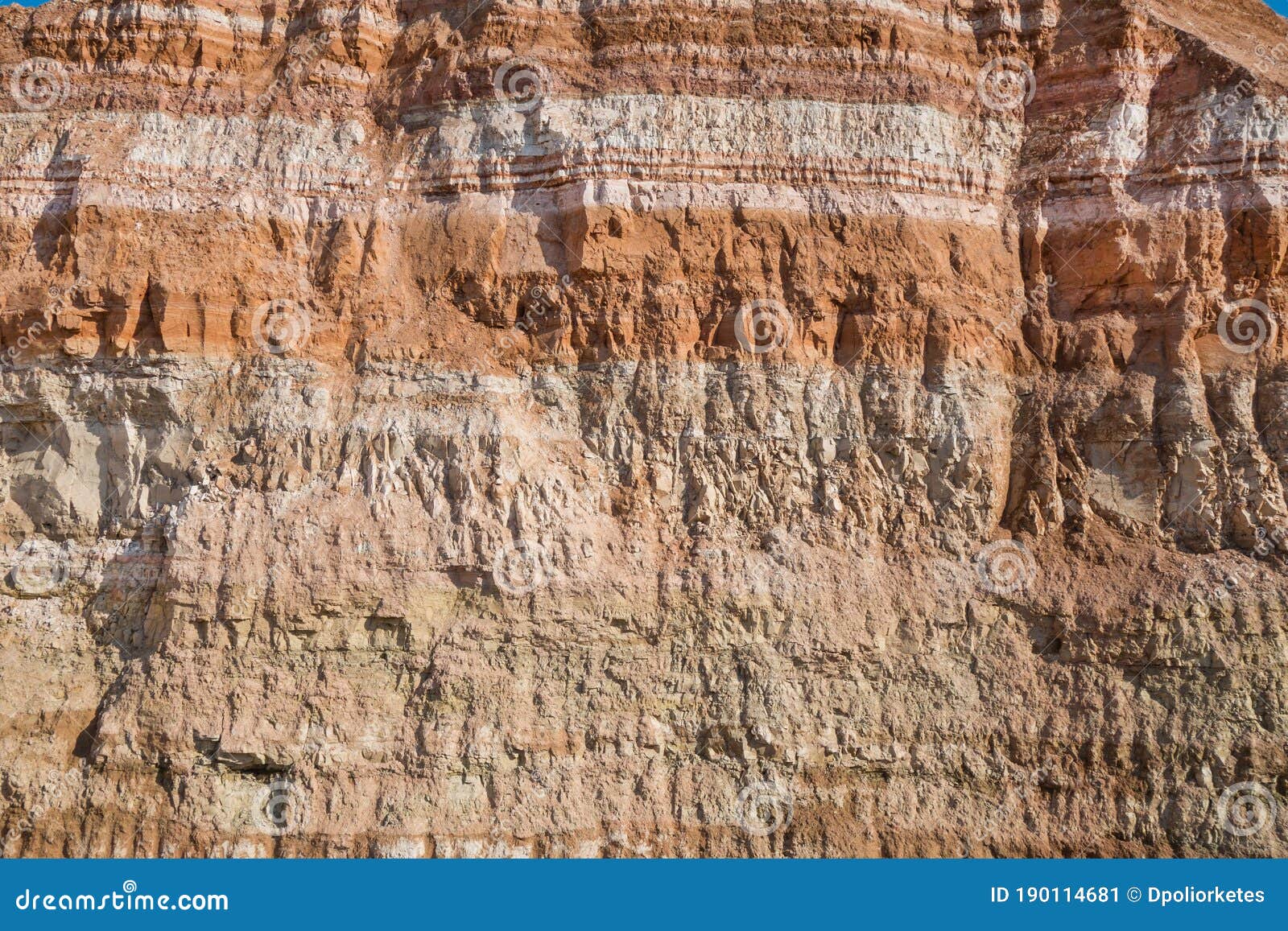 Surface of Geological Cut in Industrial Quarry. Earth Rocks are Split ...