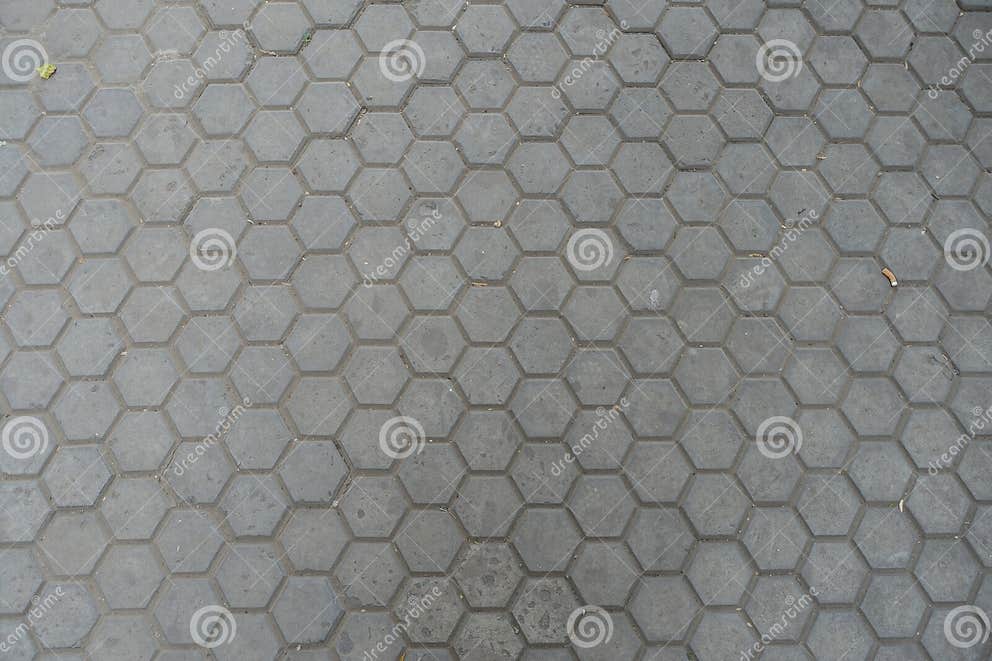 Surface of Gray Concrete Pavement with Honeycomb Pattern Stock Photo ...