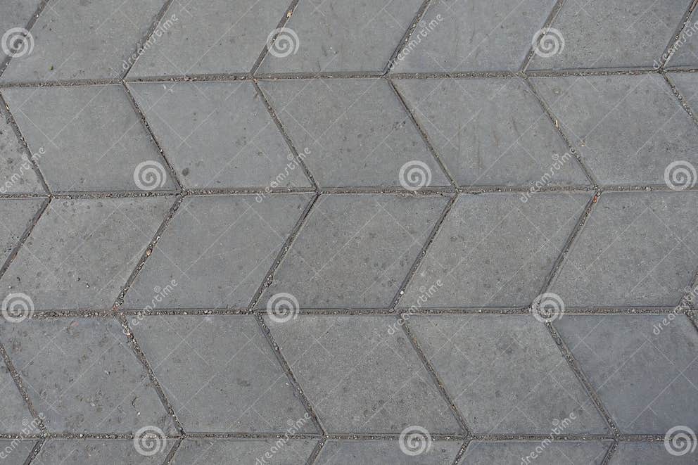 Surface of Gray Diamond-shaped Concrete Pavement with Geometric Pattern ...