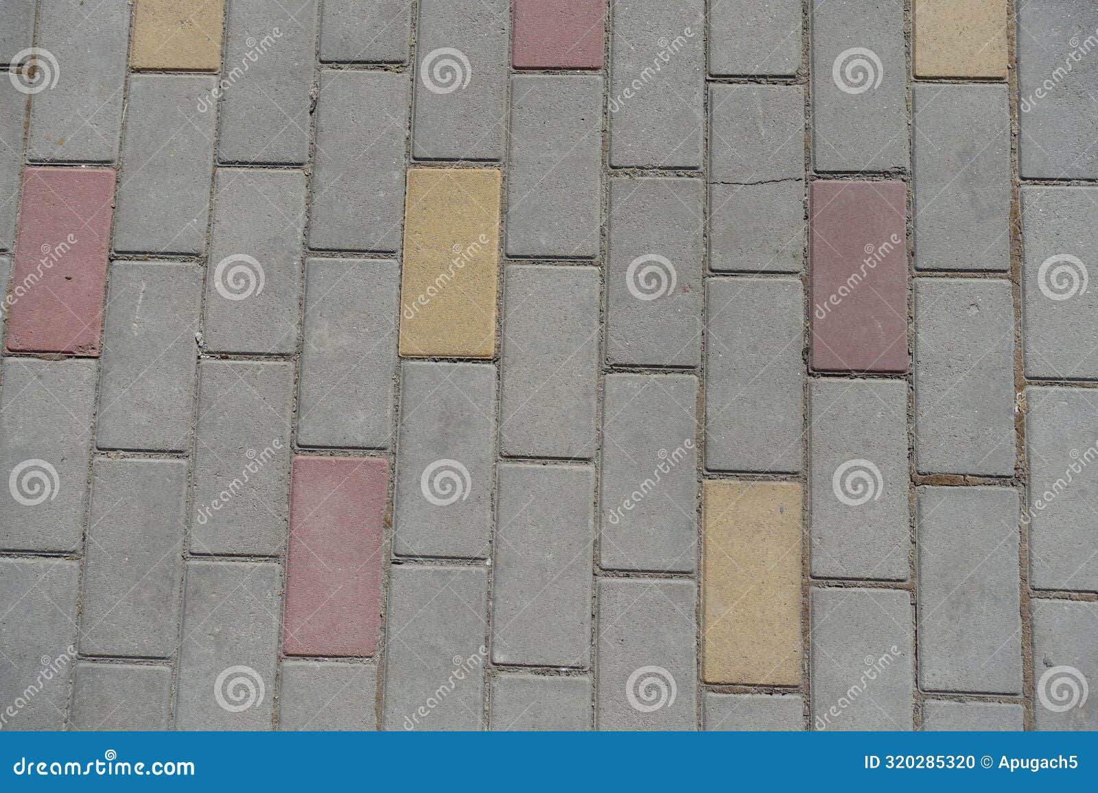Surface of Gray, Pink and Yellow Concrete Pavement with Stretcher Bond ...