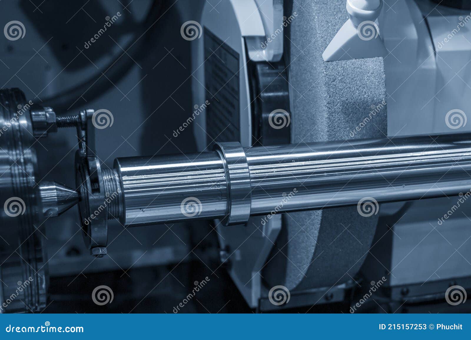 The Surface Grinding Process by Cylindrical Grinding Machine. Stock ...