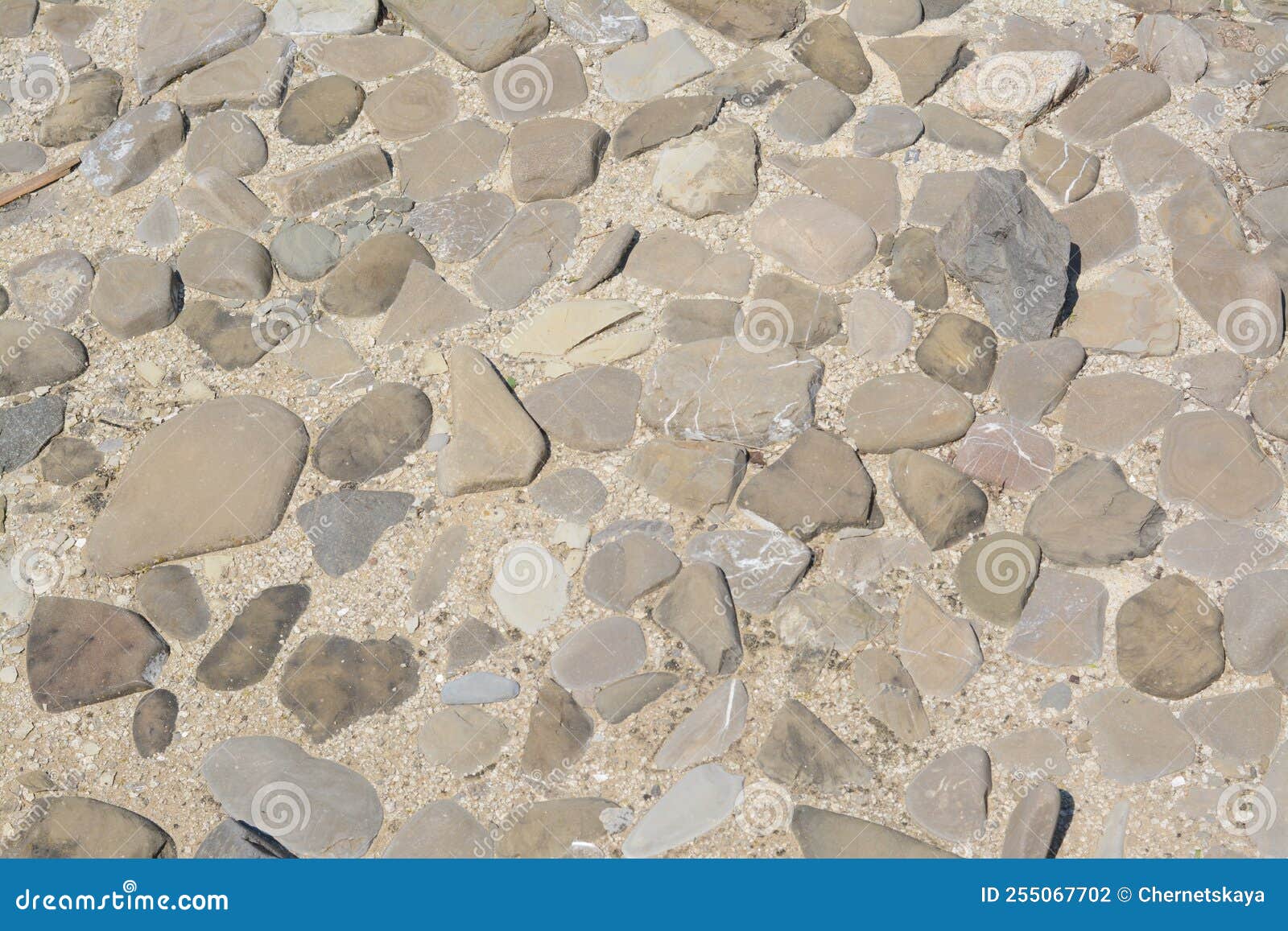 Surface of Ground with Grey Stones As Background, Above View Stock ...