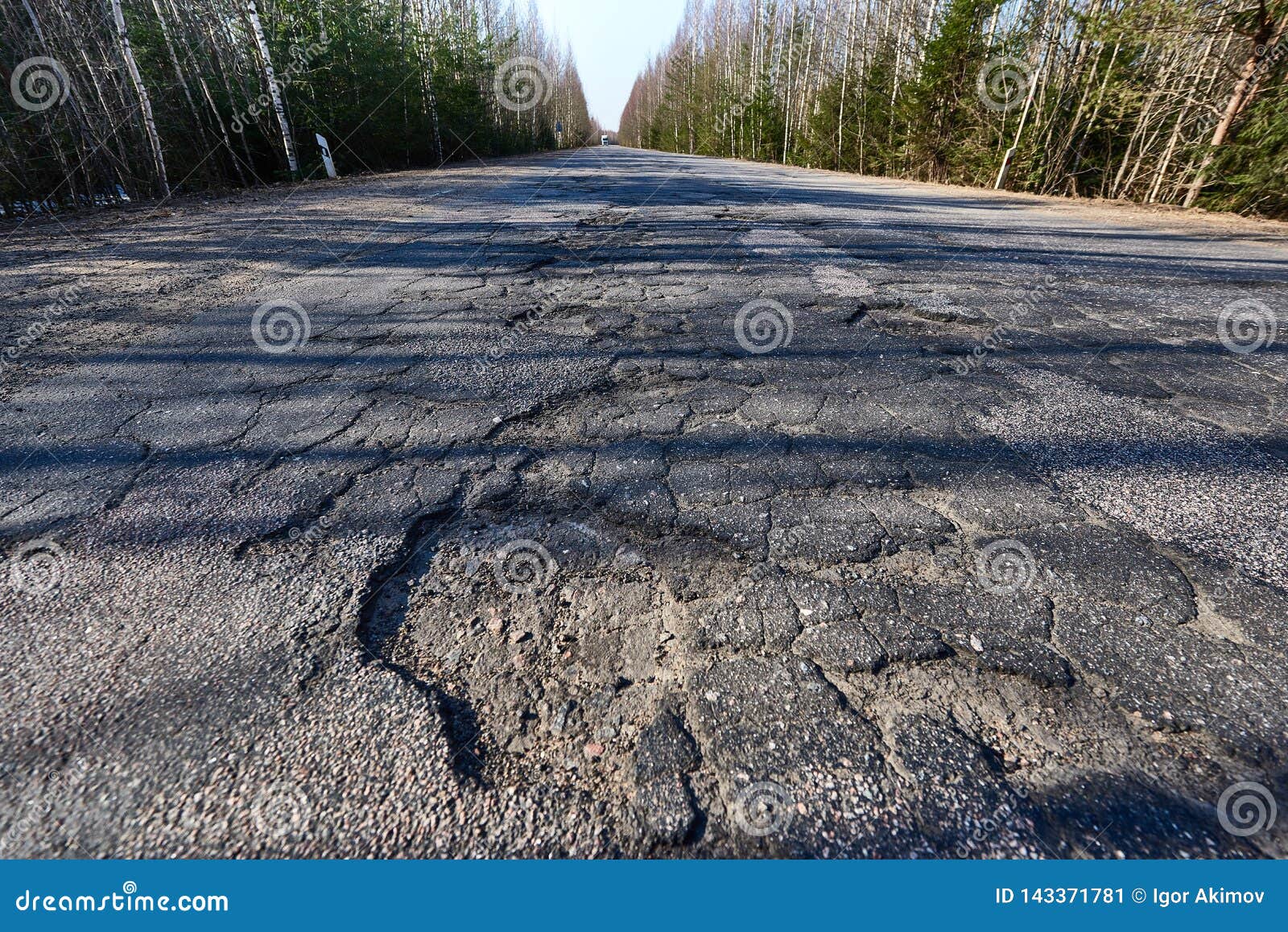 Surface of the Highway is Illuminated by the Slanting Rays of the Sun ...