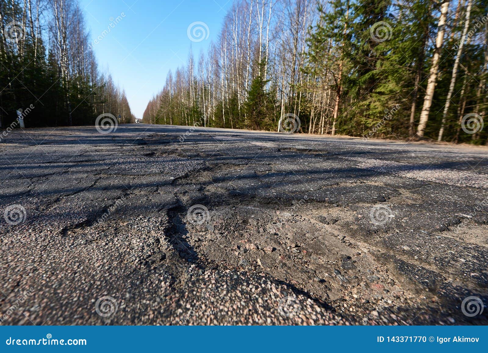 Surface of the Highway is Illuminated by the Slanting Rays of the Sun ...