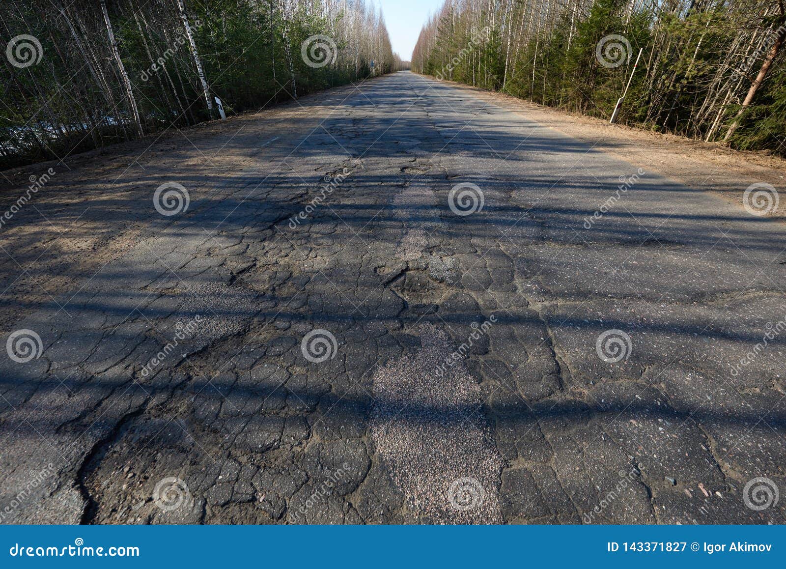 Surface of the Highway is Illuminated by the Slanting Rays of the Sun ...