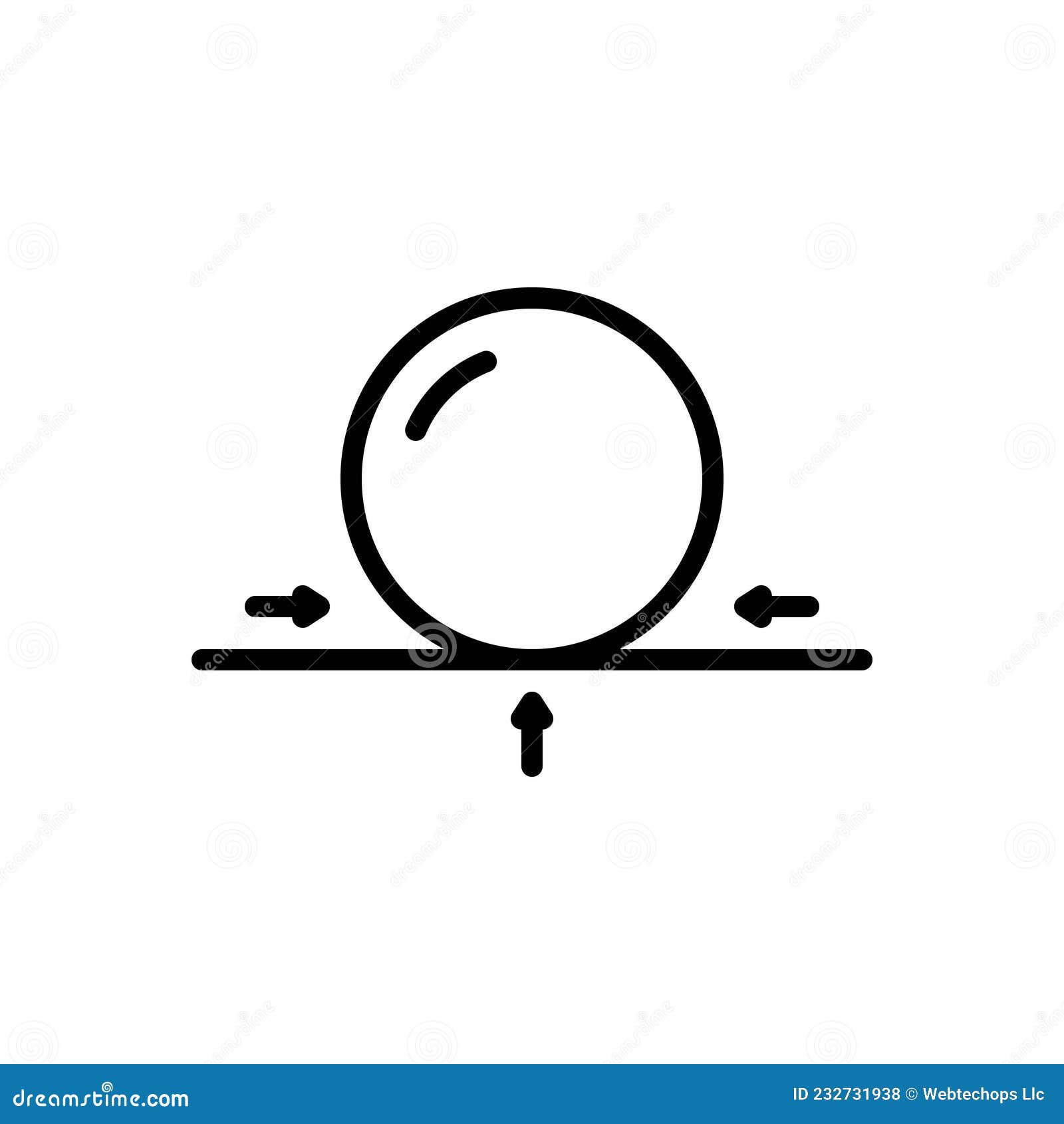 Black Line Icon for Surface, Circle and Area Stock Vector ...