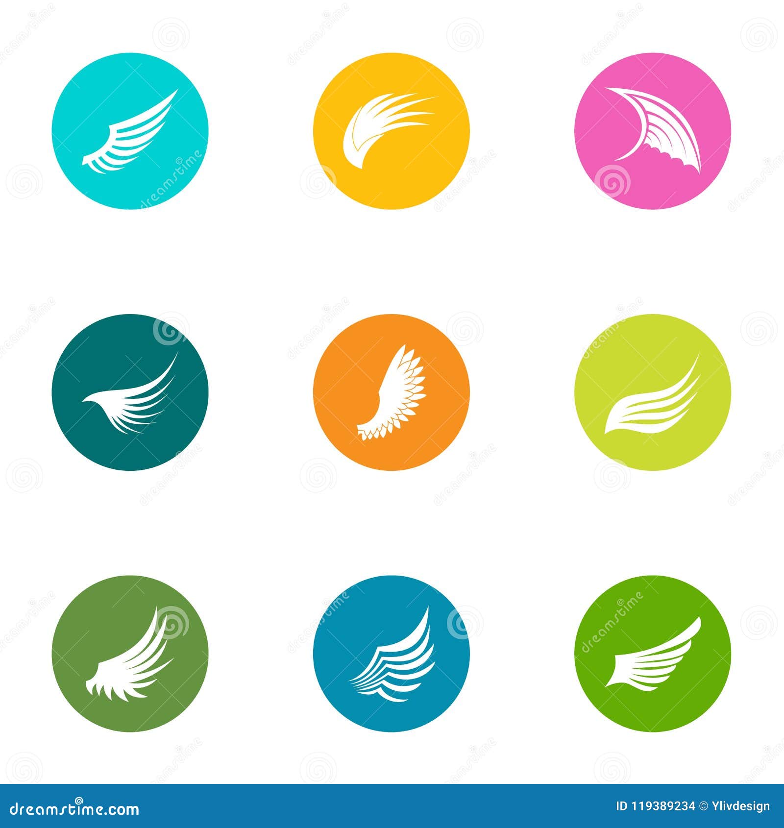 Surface Icons Set, Flat Style Stock Vector - Illustration of flier ...