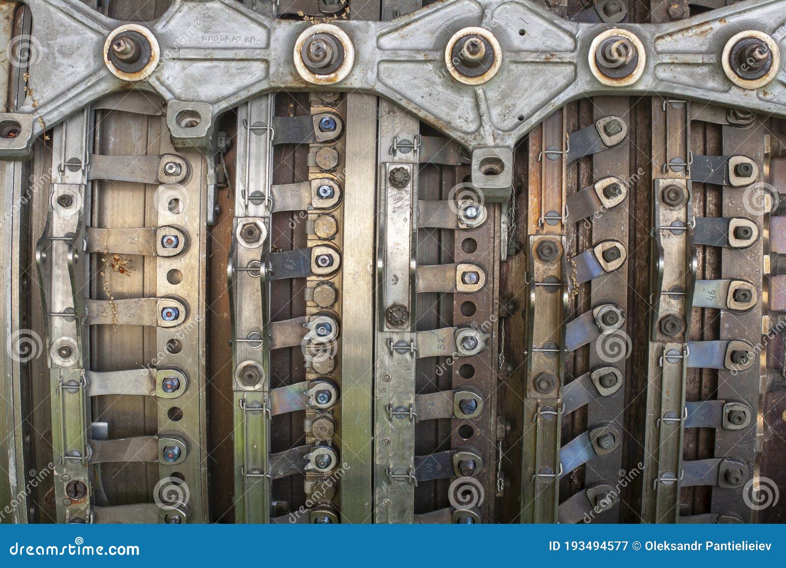 The Surface of the Jet Engine Compressor. Aviation Theme Background ...