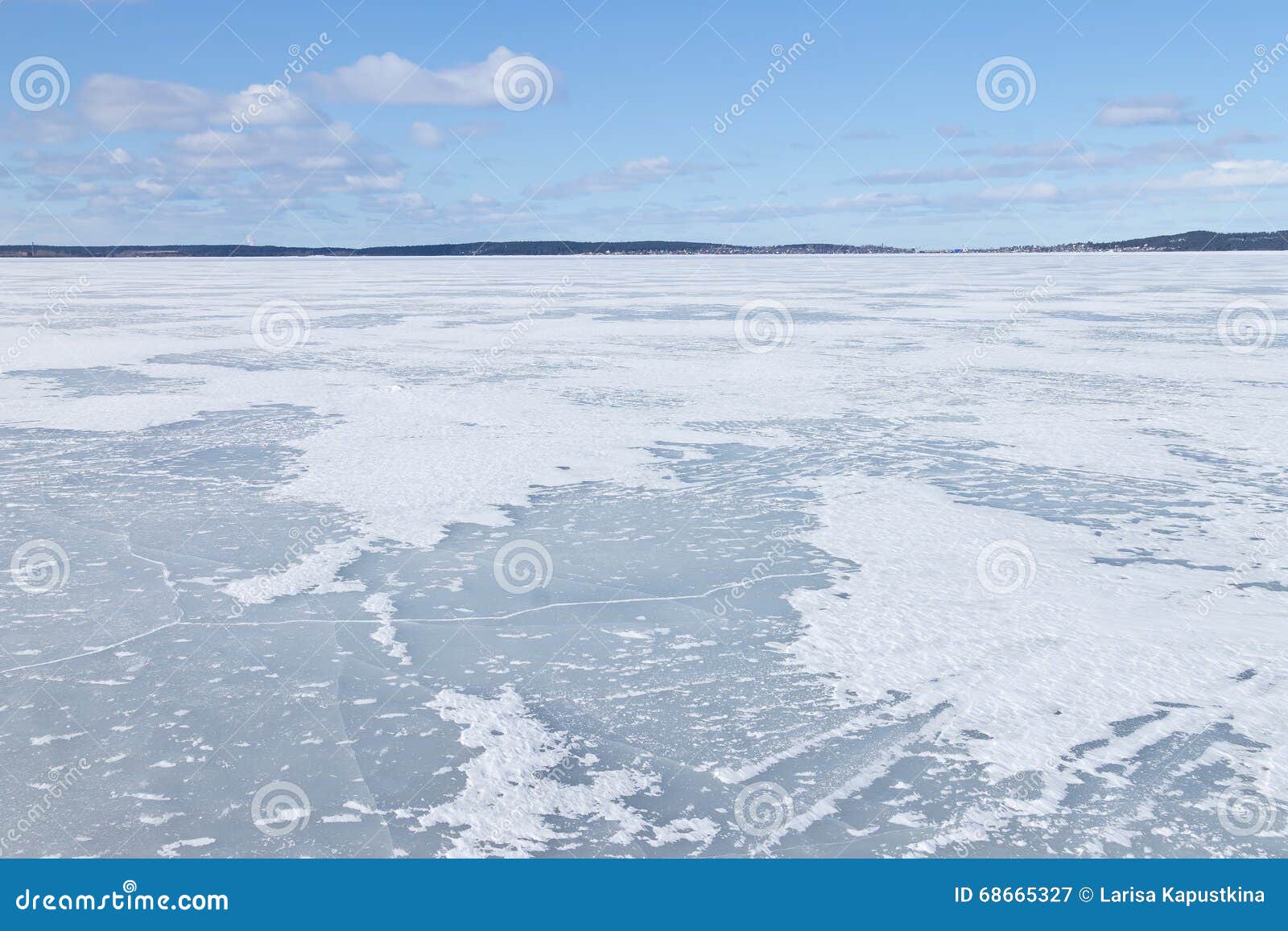The Surface of the Lake Covered with Ice Stock Image - Image of ...