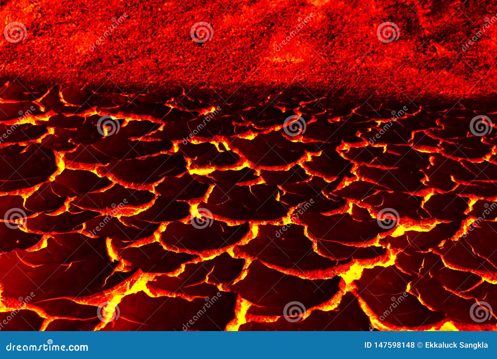 The Surface of the Lava, the Red Crack Stage for Background Stock Photo ...