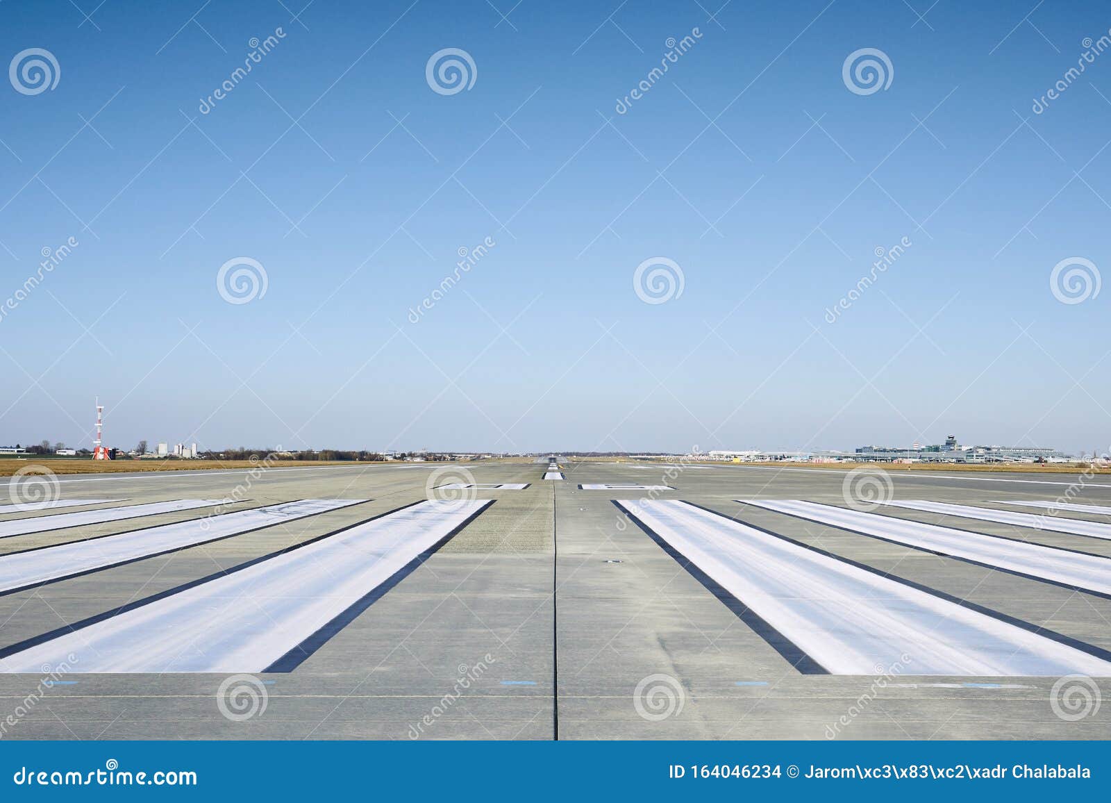 Surface Level of Airport Runway Stock Photo - Image of empty, copy ...