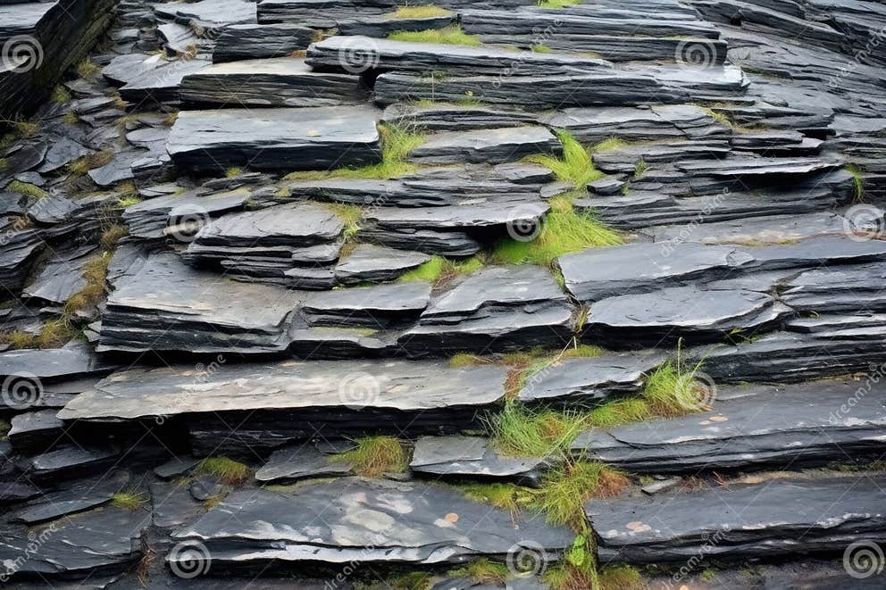 Surface Level View of Slate Steps Stock Image - Image of generated ...