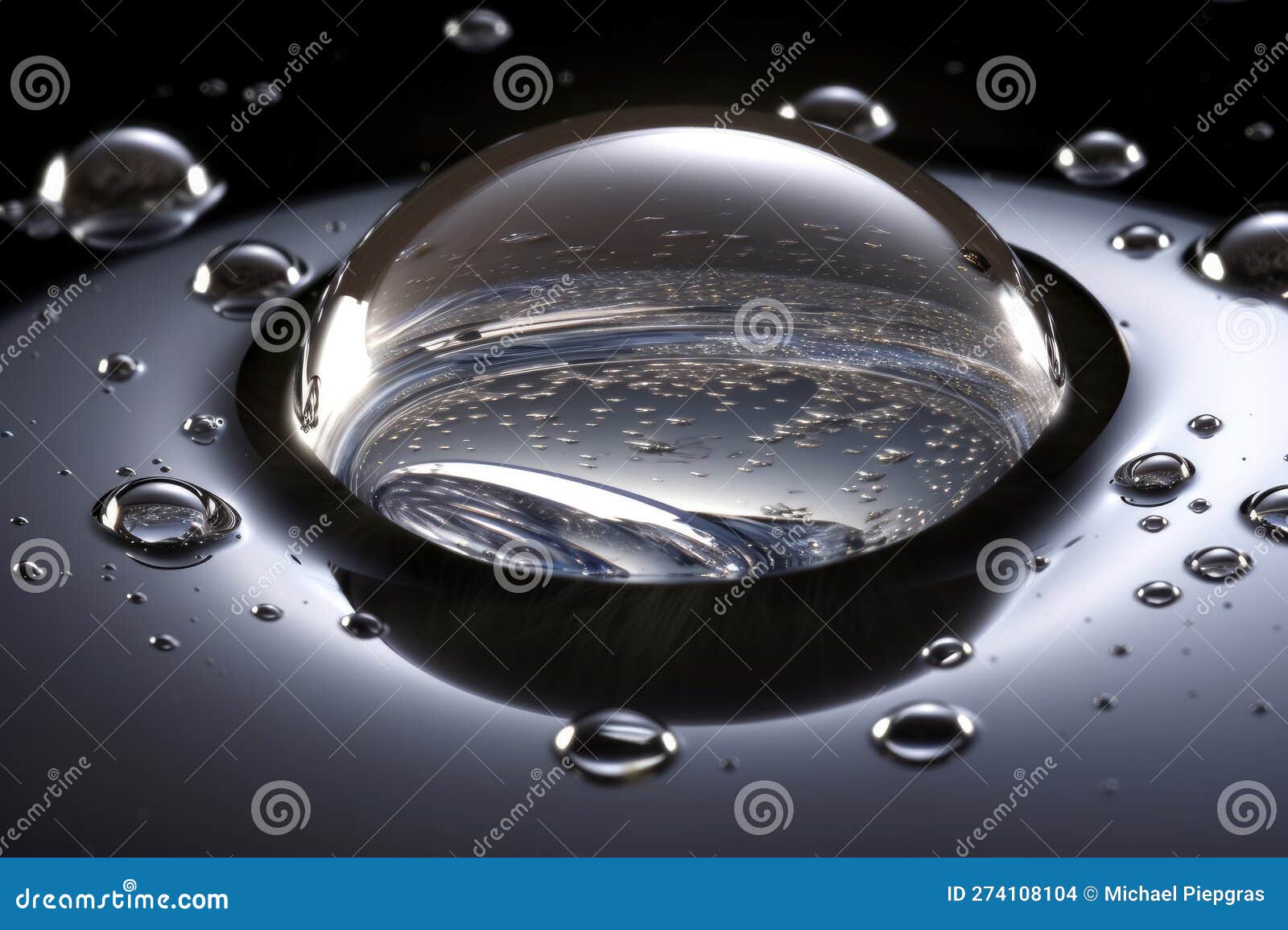 Surface of Liquid Mercury Created with Generative AI Technology Stock ...