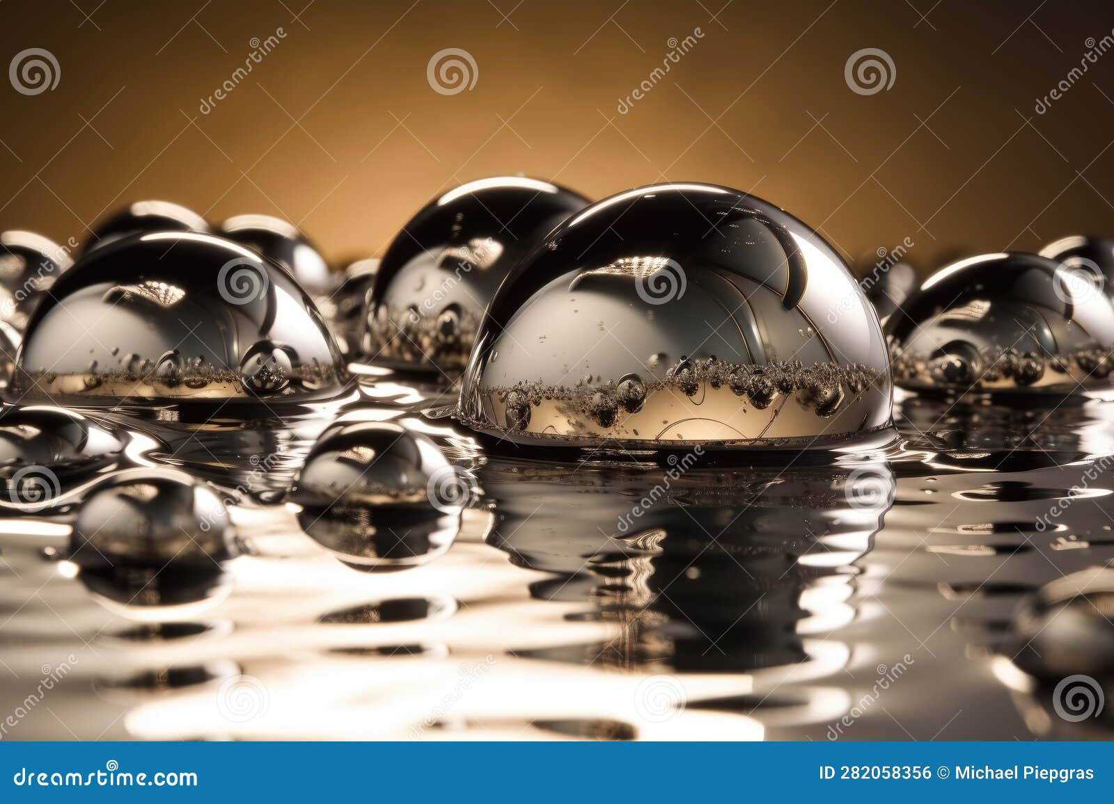 Surface of Liquid Mercury Created with Generative AI Technology Stock ...