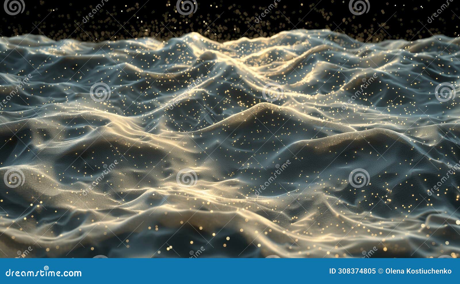 Surface of Mars. Sand with Particles of Light on a Dark Background ...