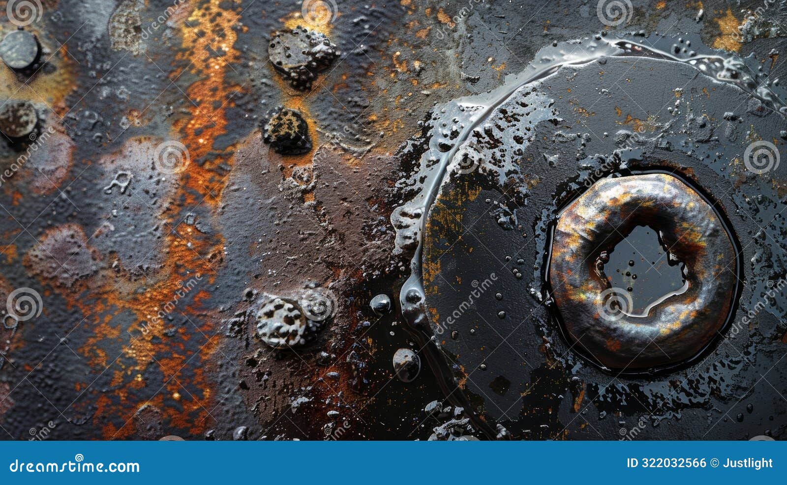 The Surface of a Metal Piston Shimmering with a Mix of Oil and Dirt ...