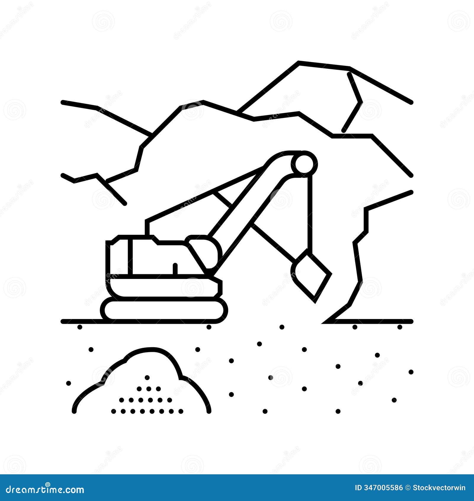 Surface Mining Line Icon Vector Illustration Stock Illustration ...