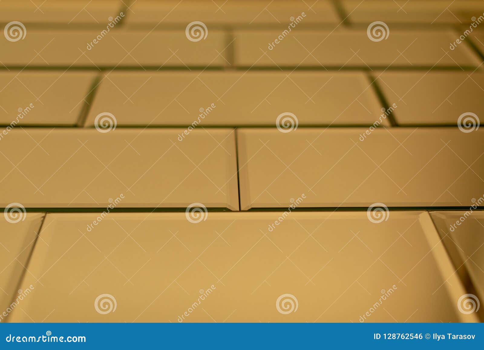 The Surface of the Mirror Tiles. Wall of Mirrored Tiles with Edges ...