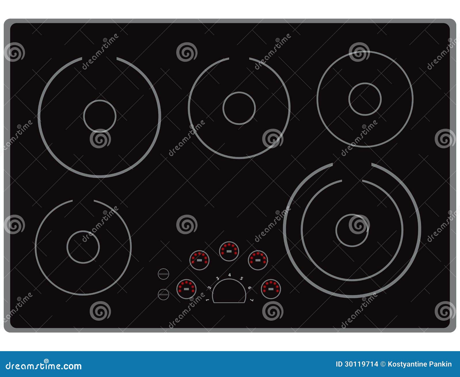 Cooktop Surface Vector Cartoon Set Icon. Vector Illustration Electric ...