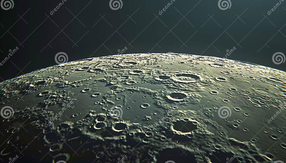 The Surface of the Moon with Craters in Outer Space. Moon with Stars Stock Photo - Image of full ...