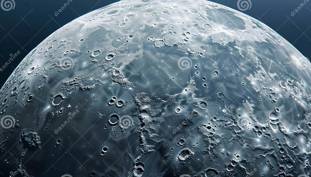 The Surface of the Moon with Craters in Outer Space. Moon with Stars Stock Image - Image of ...
