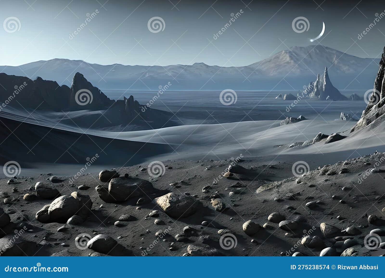 A Surface of the the Moon stock illustration. Illustration of view ...