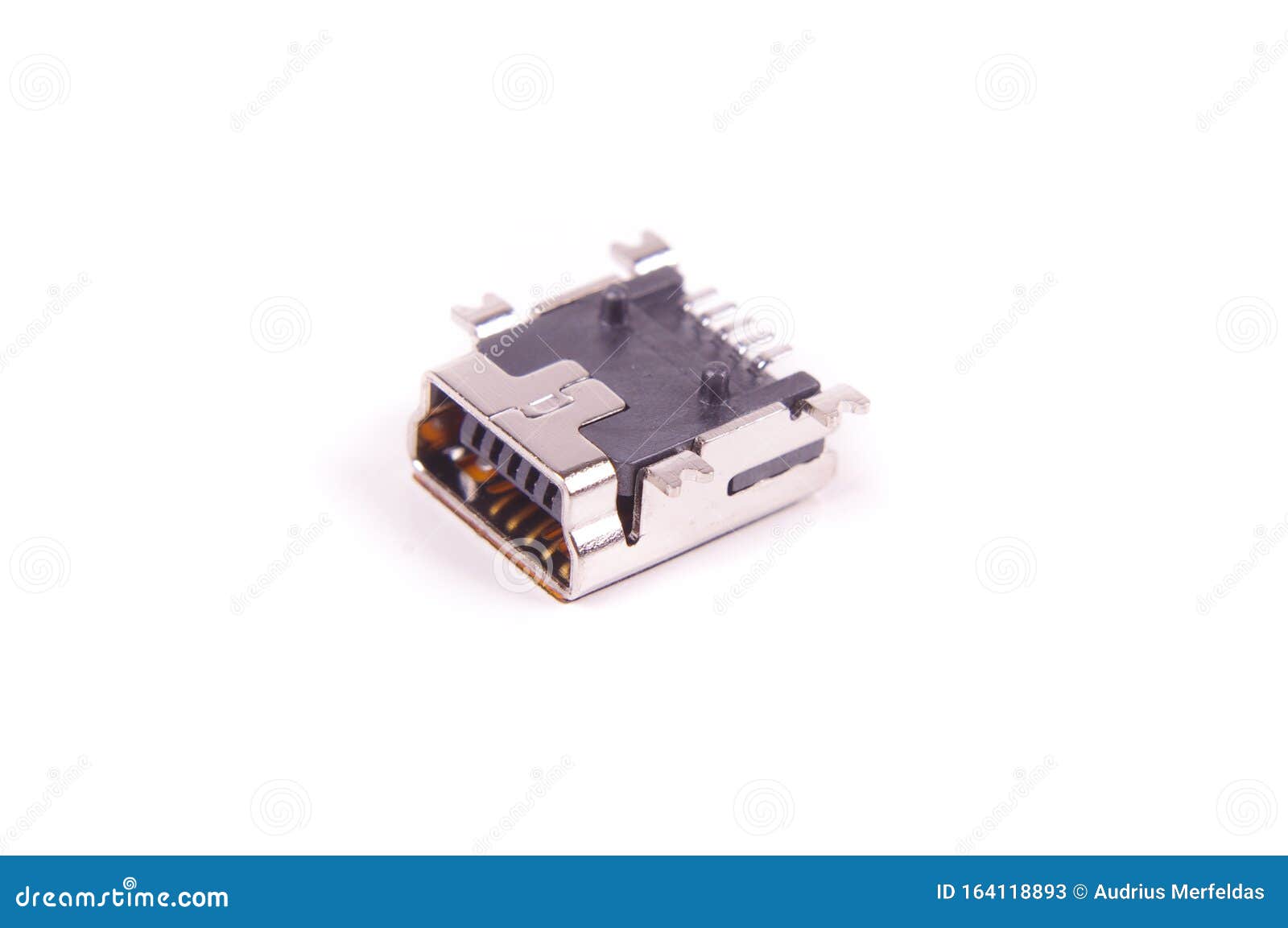 Surface Mount SMD Mini USB Connector Close Up Stock Image - Image of ...