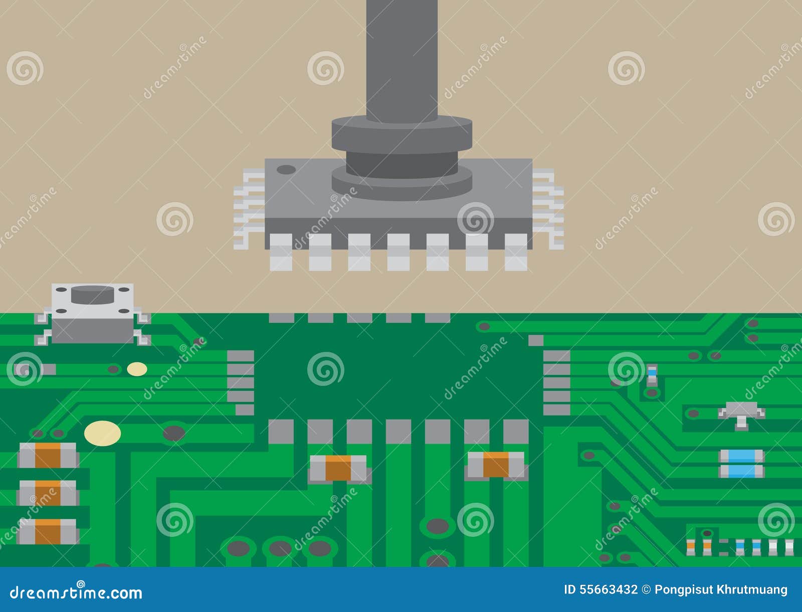 Surface Mount Technology Component Placement Stock Vector ...