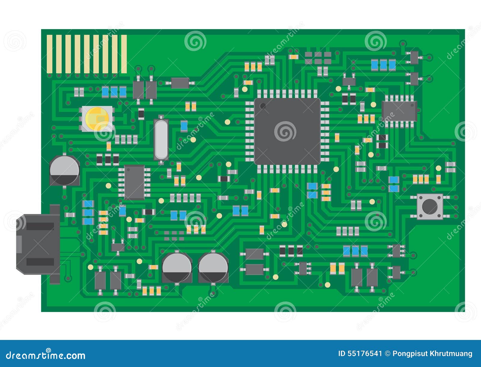 Surface Mount Technology Components Vector Illustration | CartoonDealer ...