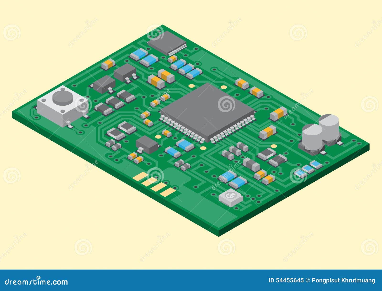 Surface Mount Technology PCBA Cartoon Vector | CartoonDealer.com #54455645