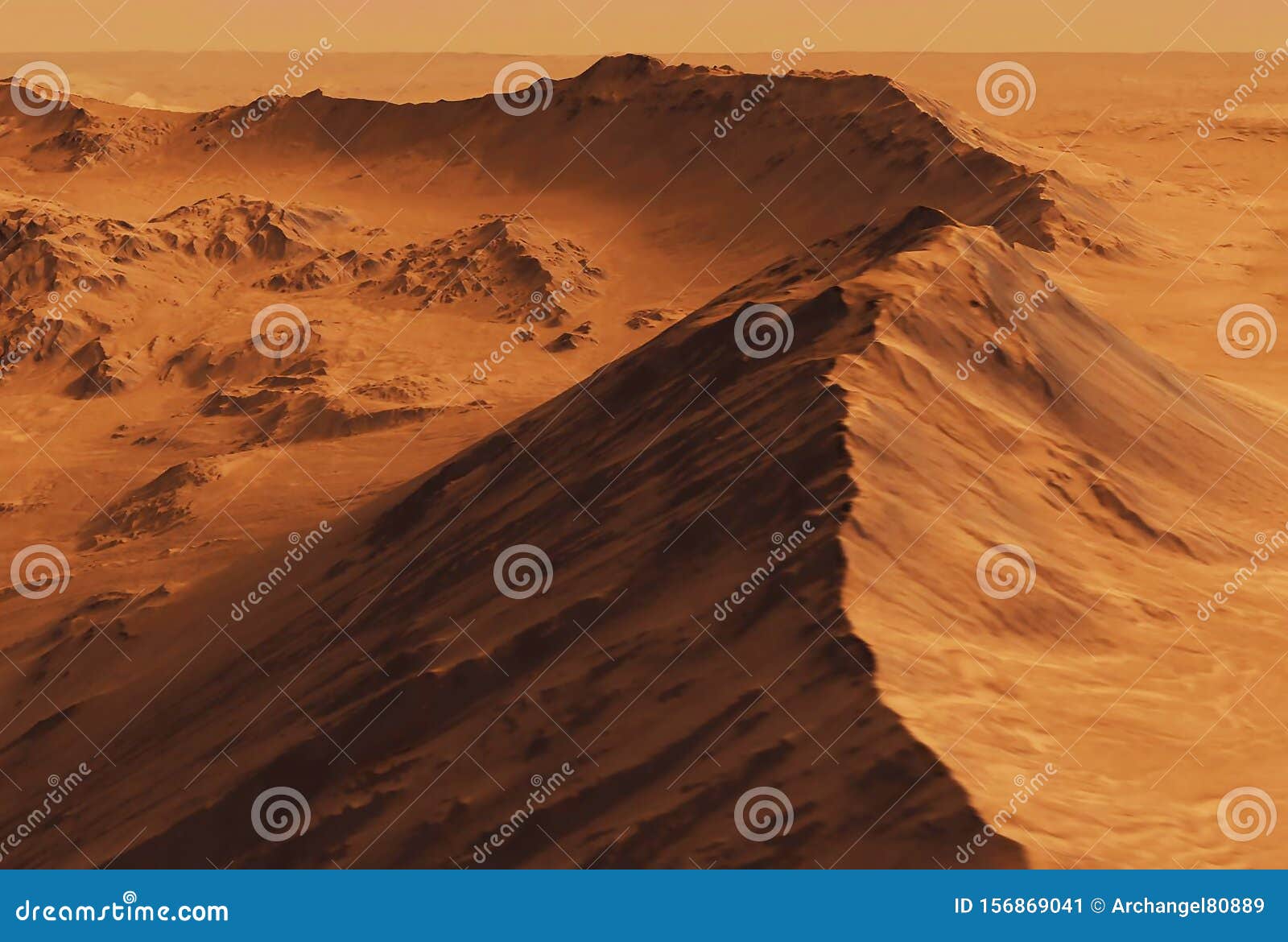 The Surface and Mountains on Mars, with the Sky. Elements of this Image ...